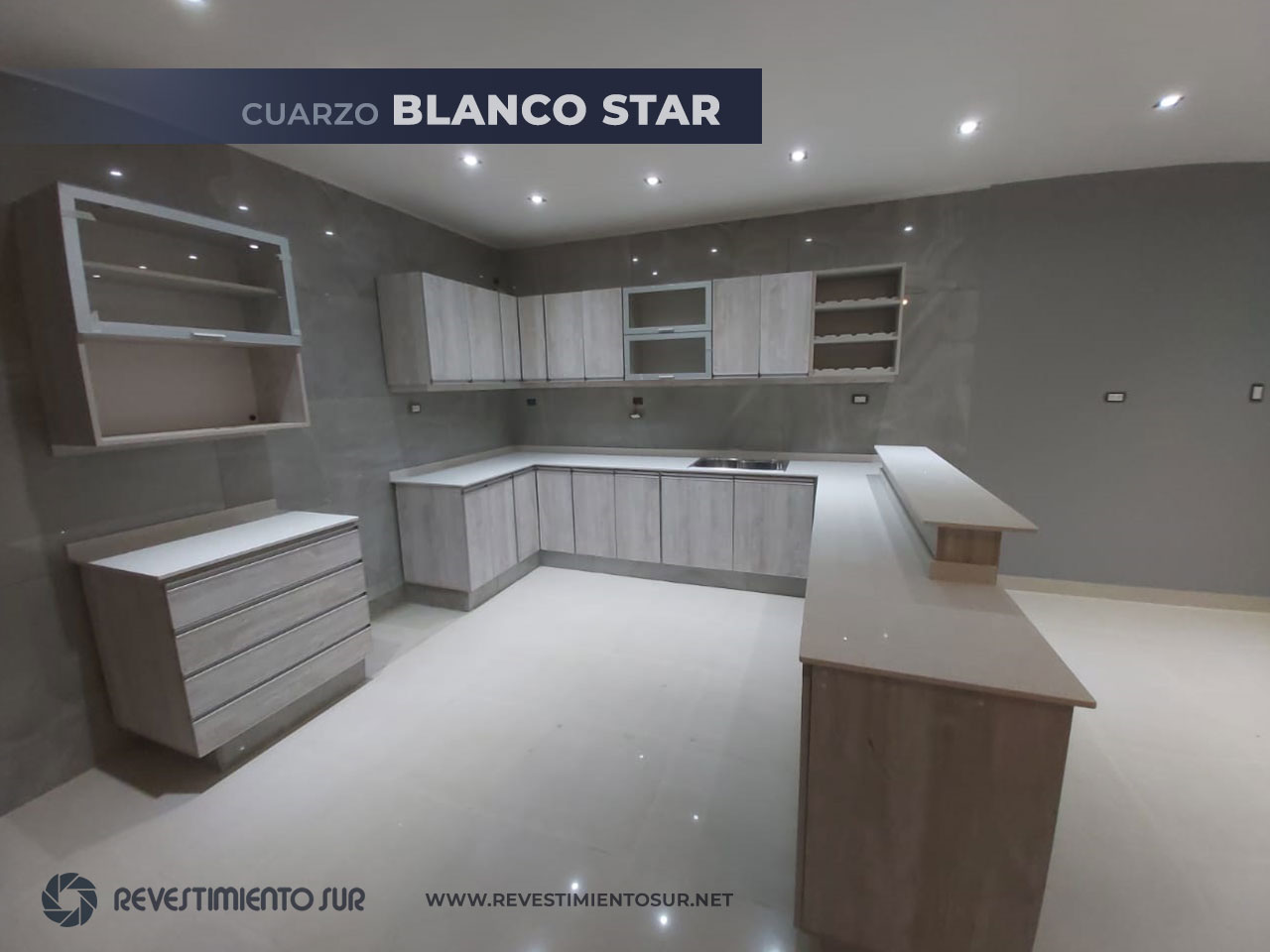 Cuarzo Blanco Star - Revestimiento Sur